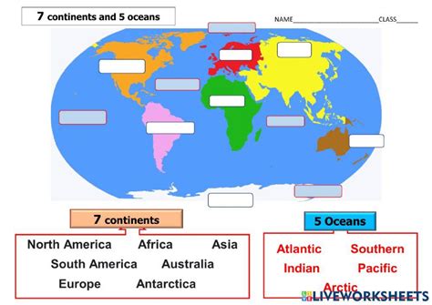 7 Continents And 5 Oceans Continents & Oceans Quiz. #1 Name 5 Of The 7 ...