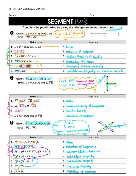 How to Complete Segment Proofs in Geometry - Step by Step, With Angles ...